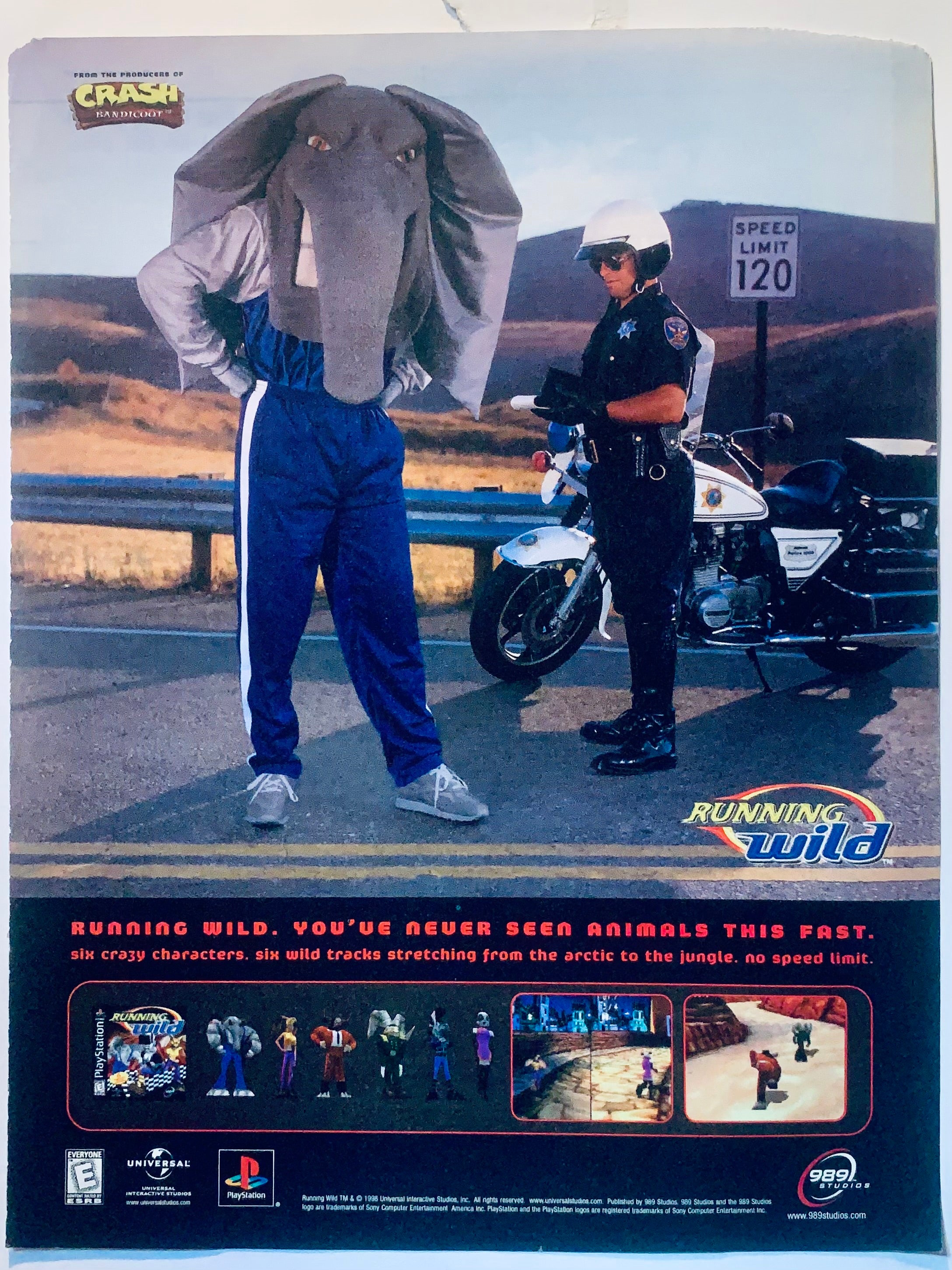 Running Wild - PlayStation - Original Vintage Advertisement - Print Ad ...