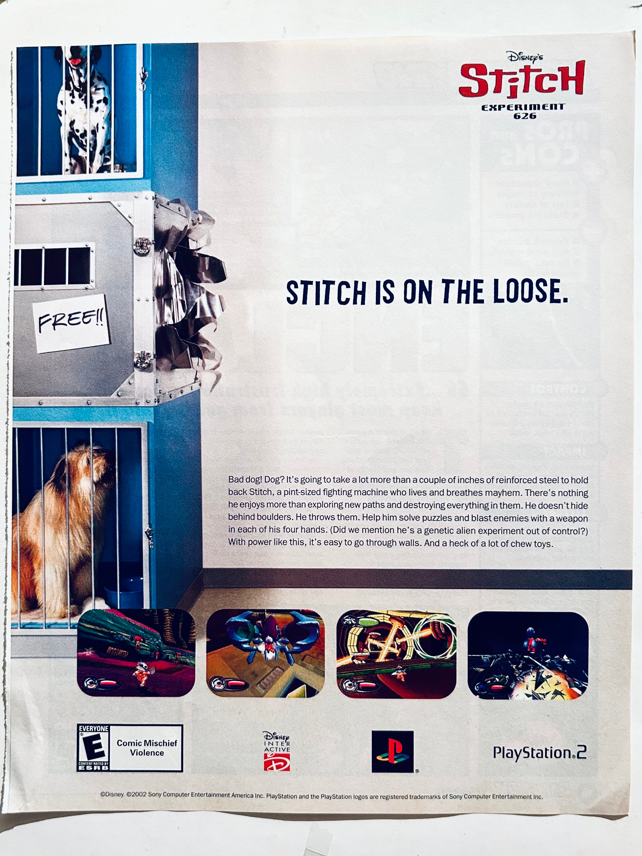 Disney's Stitch: Experiment 626 - PS2 - Original Vintage Advertisement ...