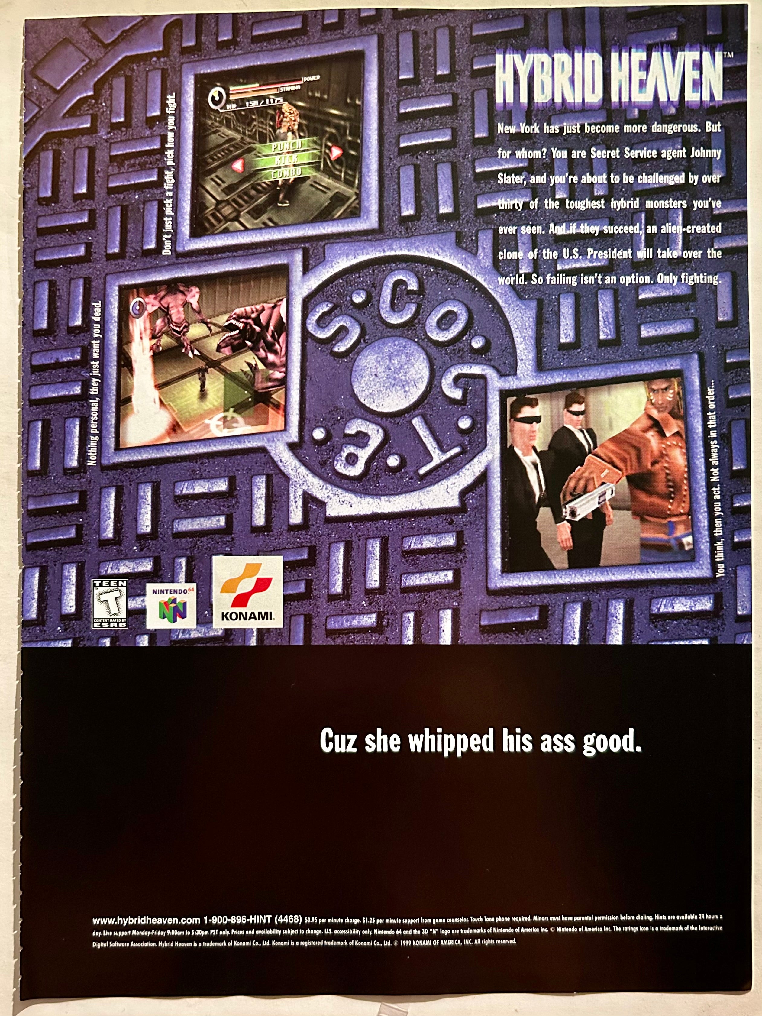 Hybrid Heaven - N64 - Original Vintage Advertisement - Print Ads - Lam ...
