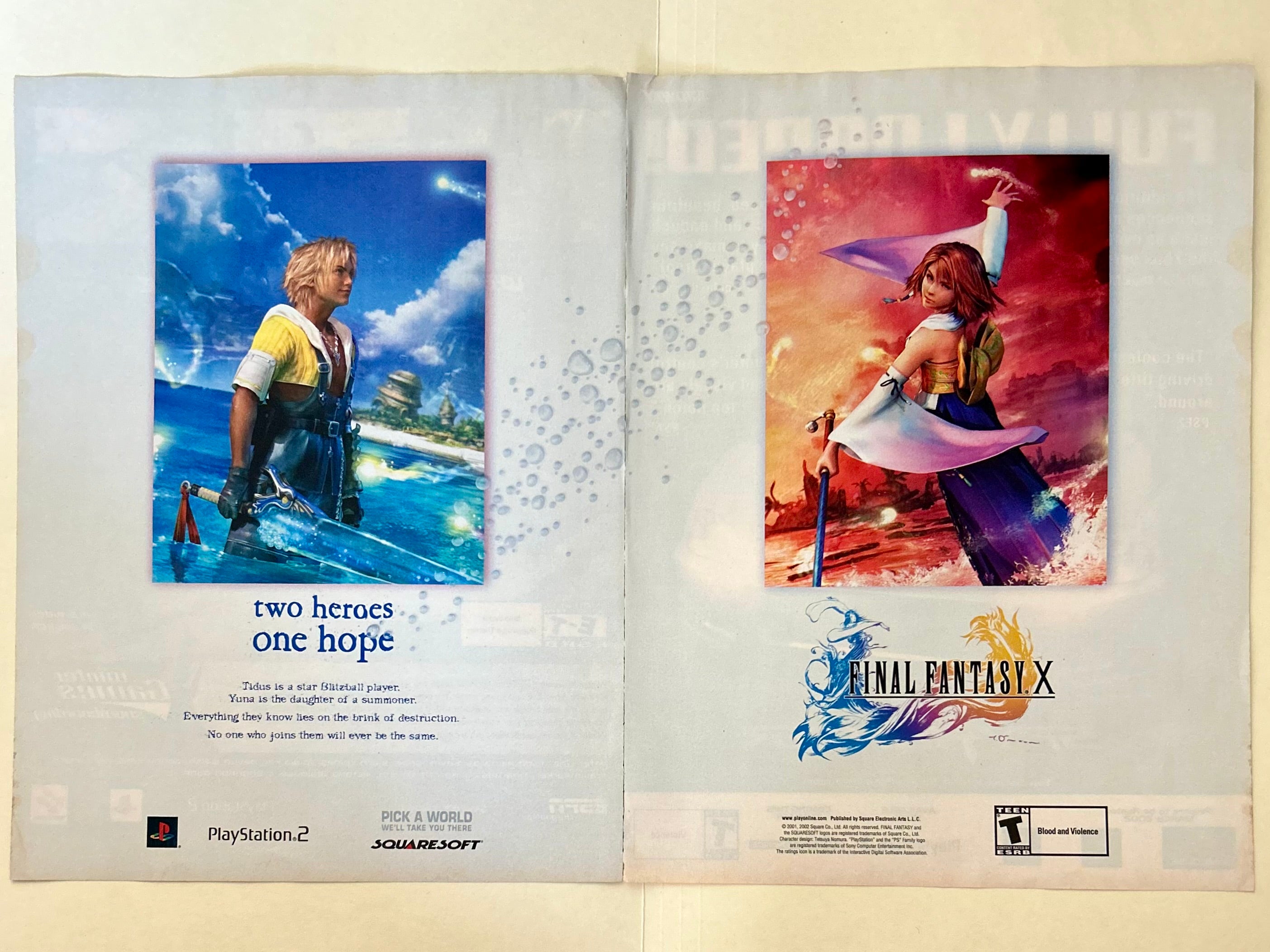 Final Fantasy X - PS2 - Original Vintage Advertisement - Print Ads - L ...