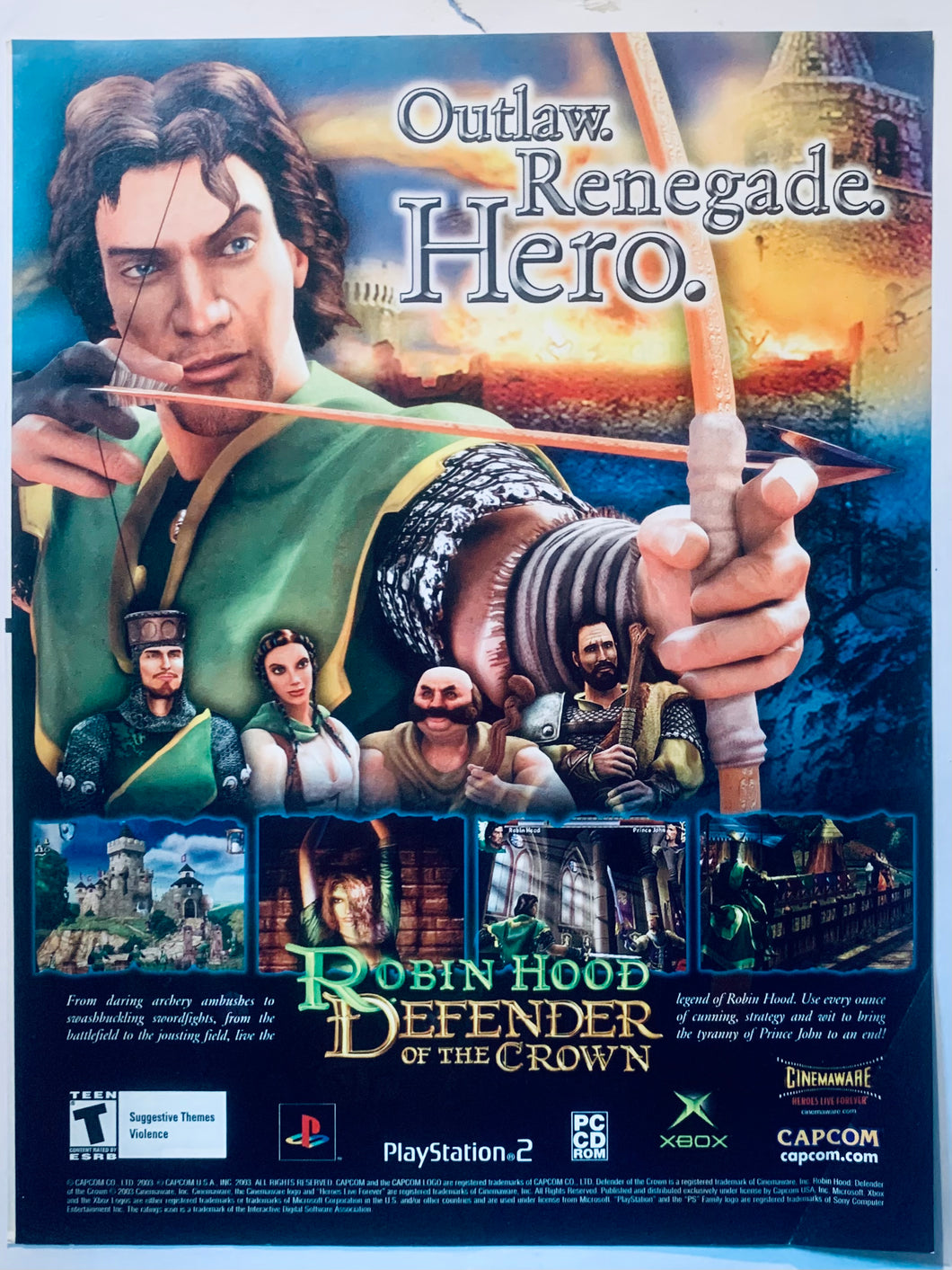Robin Hood: Defenders of the Crown - PS2 Xbox - Original Vintage Adver ...