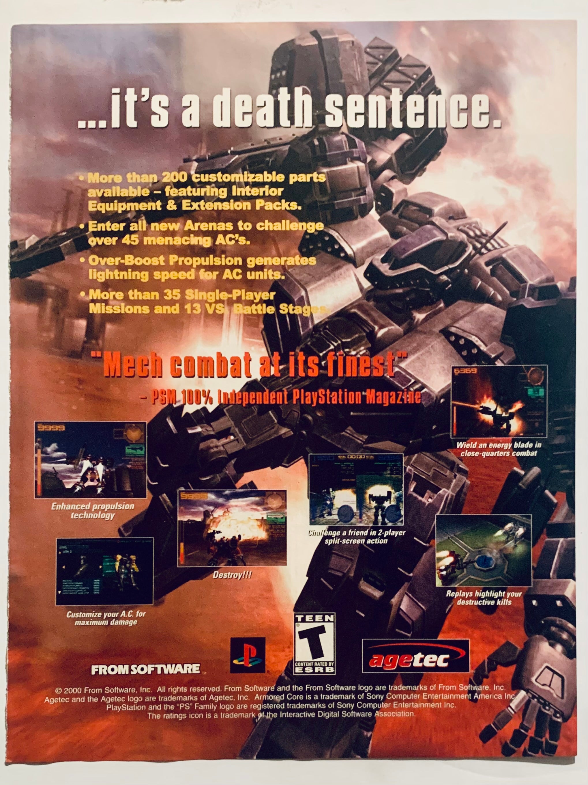 Amored Core - PlayStation - Original Vintage Advertisement - Print Ads ...