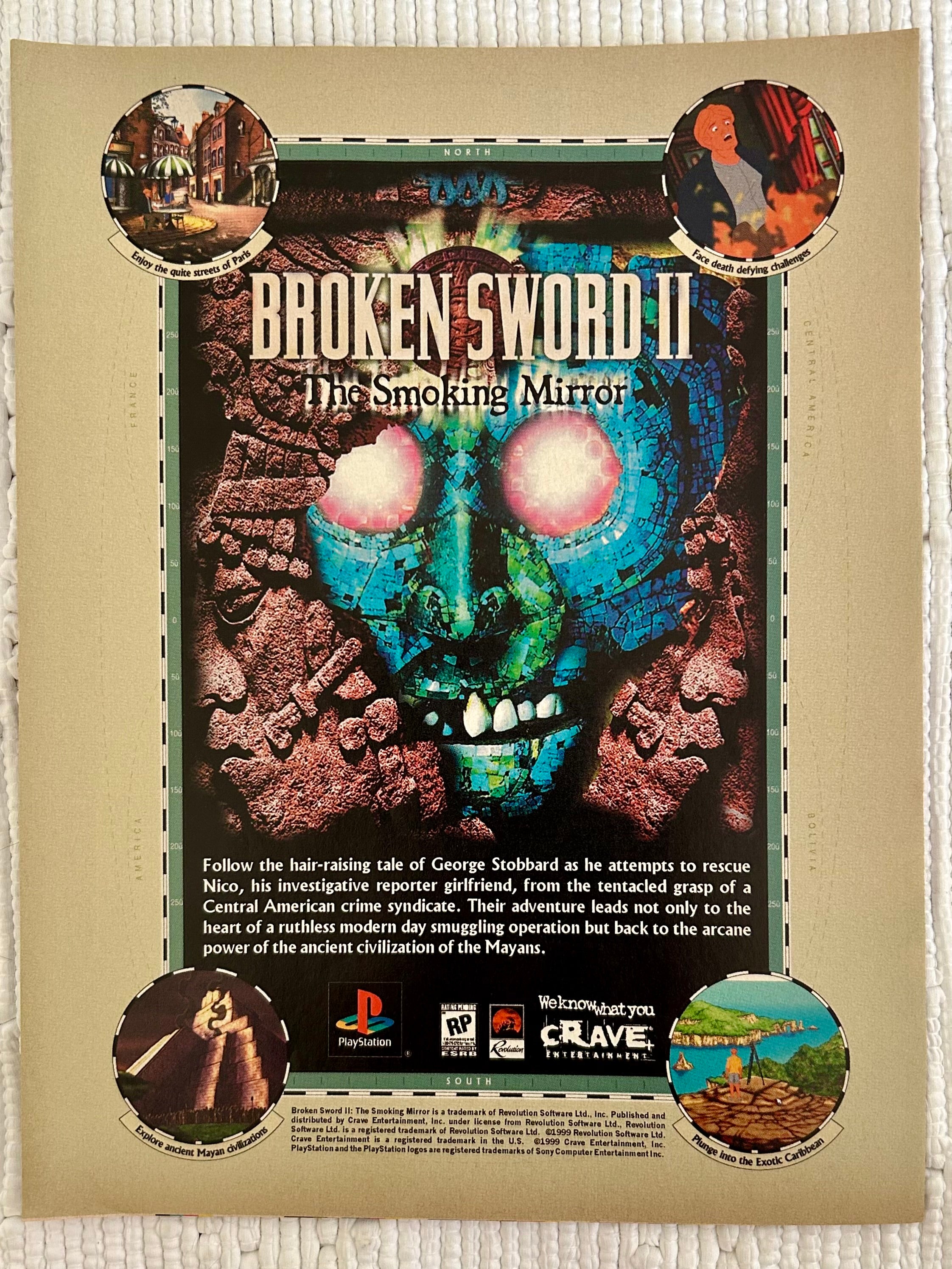 Broken Sword II: The Smoking Mirror - PlayStation - Original Vintage A ...