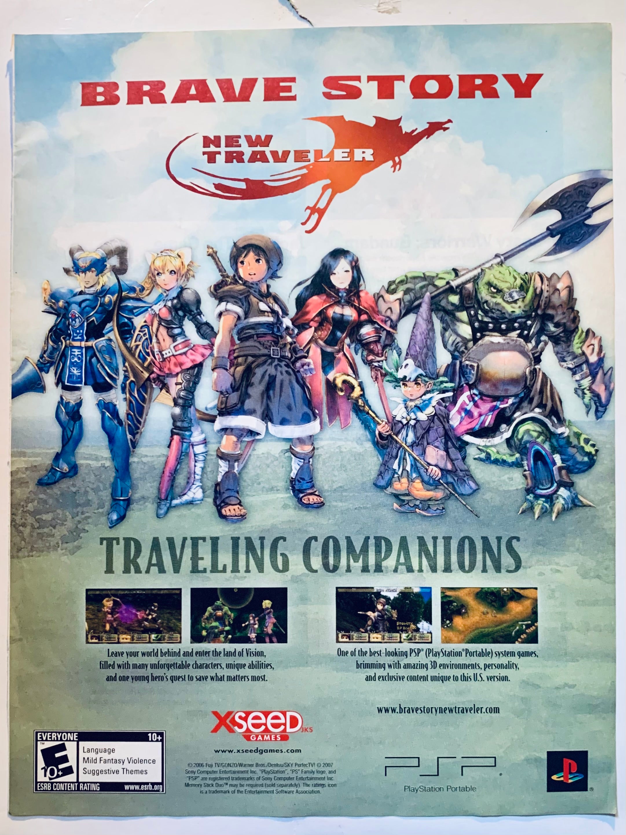 Brave Story: New Traveler - PSP - Original Vintage Advertisement - Pri ...