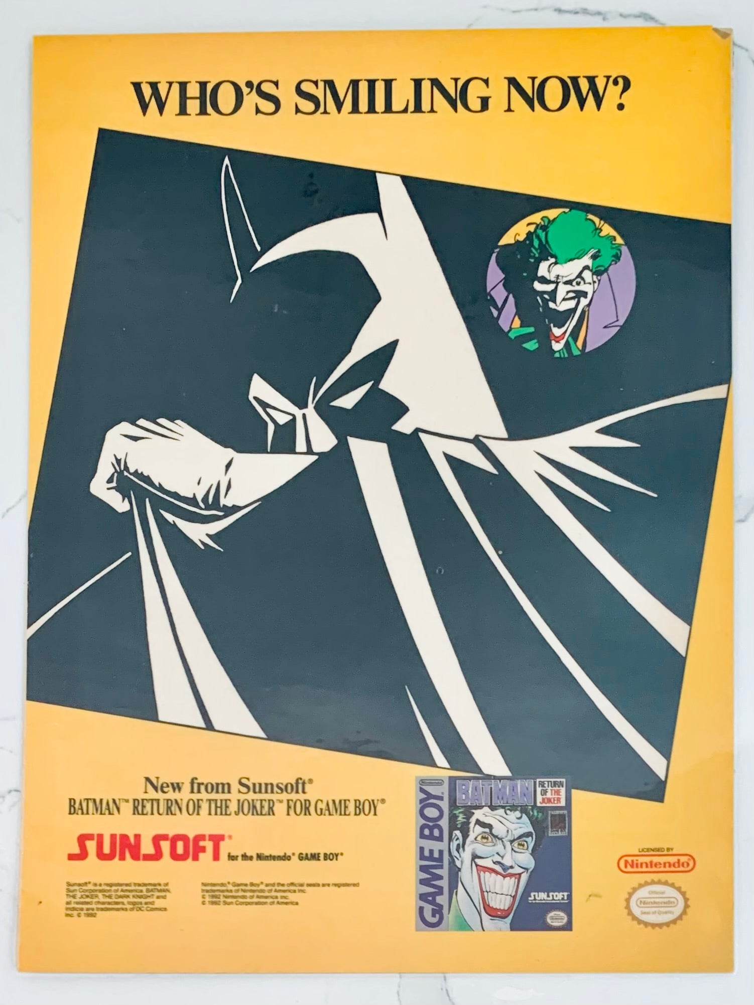 Batman: Return of the Joker - GameBoy - Original Vintage Advertisement ...