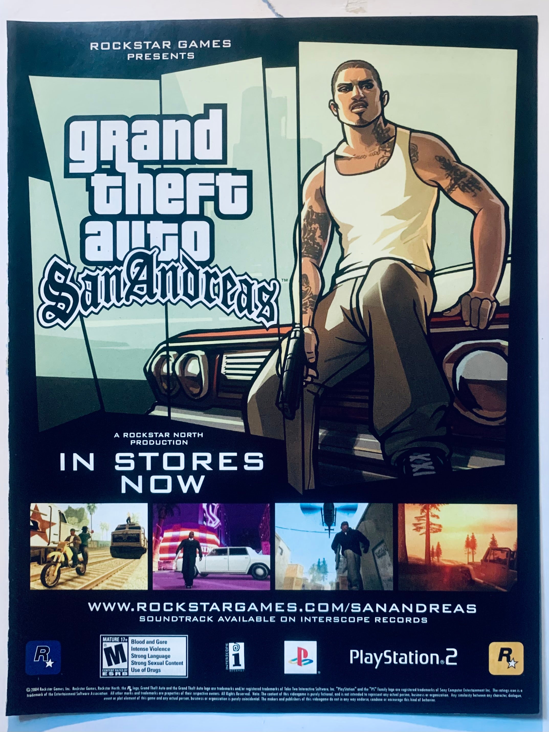 Grand Theft Auto: San Andreas - PS2 - Original Vintage Advertisement ...