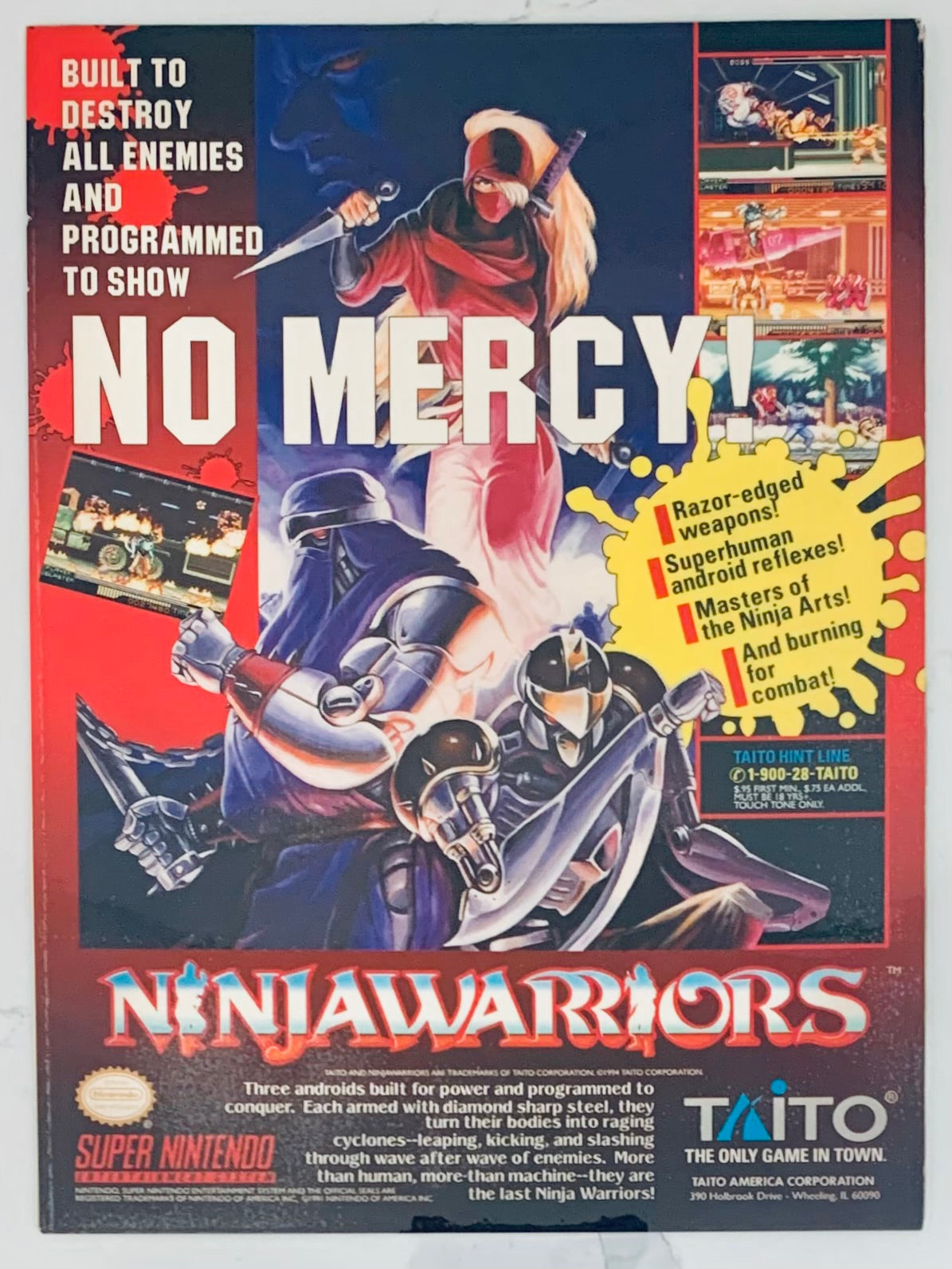 Ninja Warriors - SNES - Original Vintage Advertisement - Print Ads - L ...