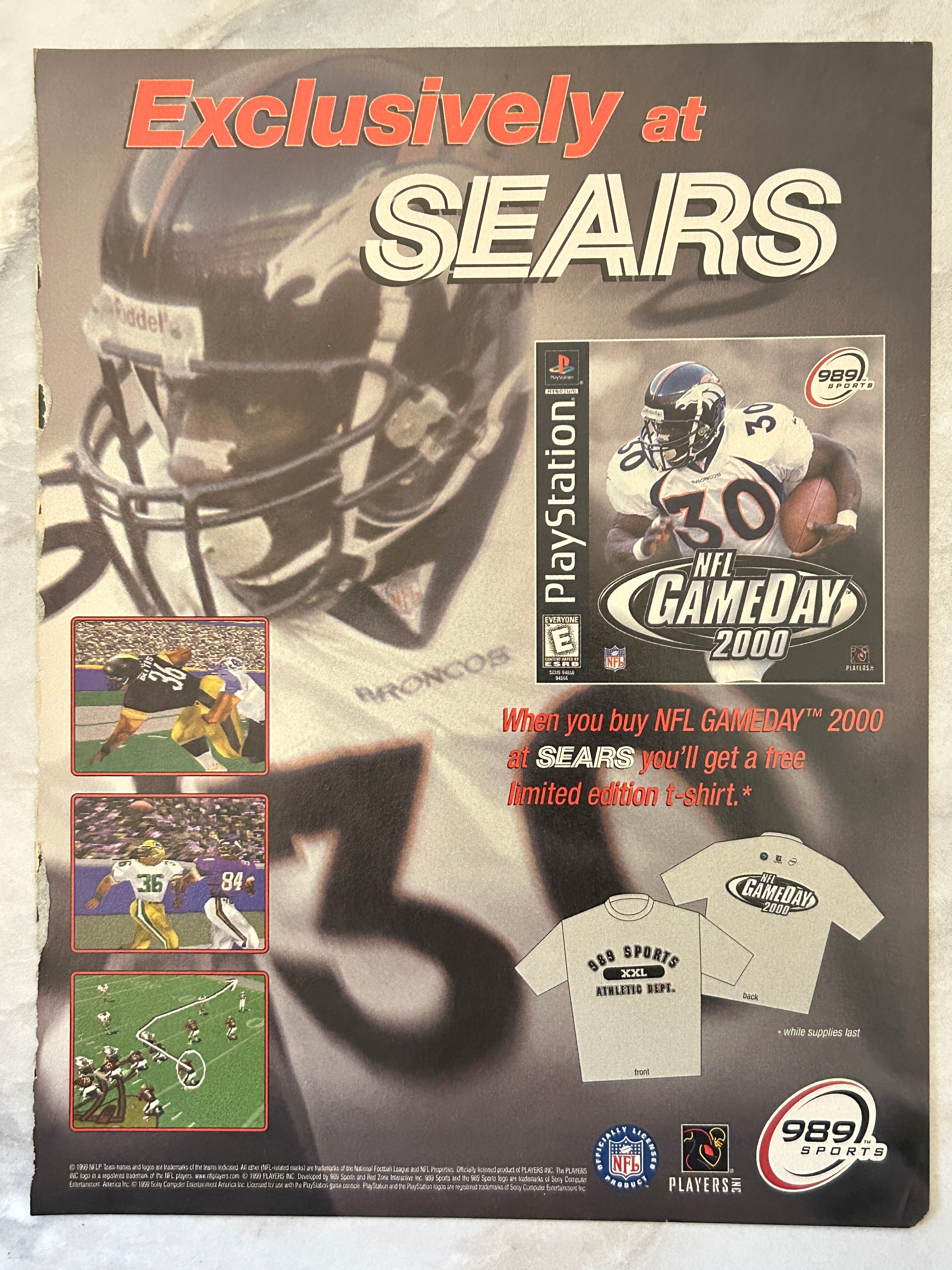 NFL Gameday 2000 - PlayStation - Print Ads - A4 Poster – Cuchiwaii