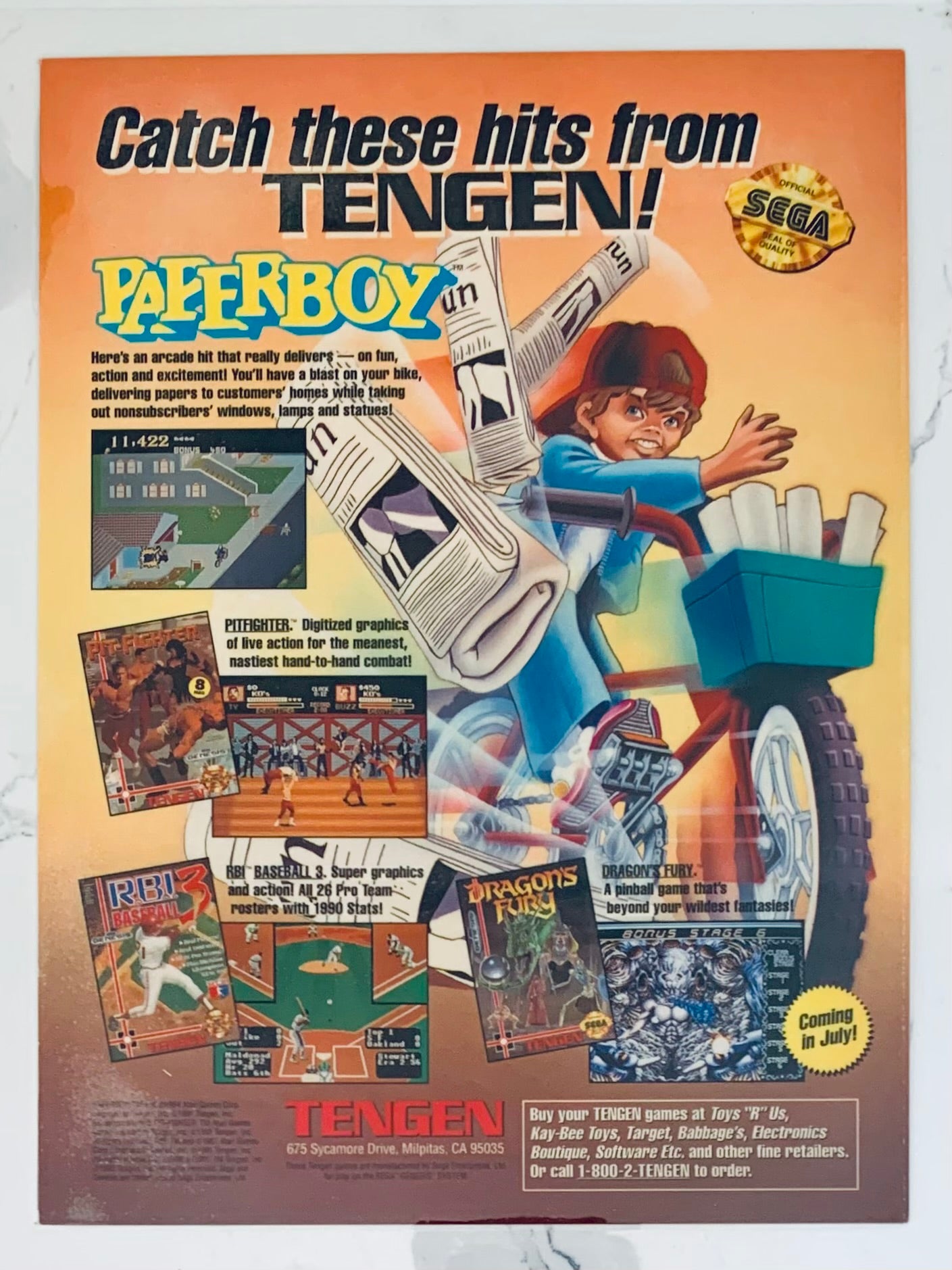Paper Boy / M.C Kids - Nintendo NES / Genesis - Original Vintage Adver ...