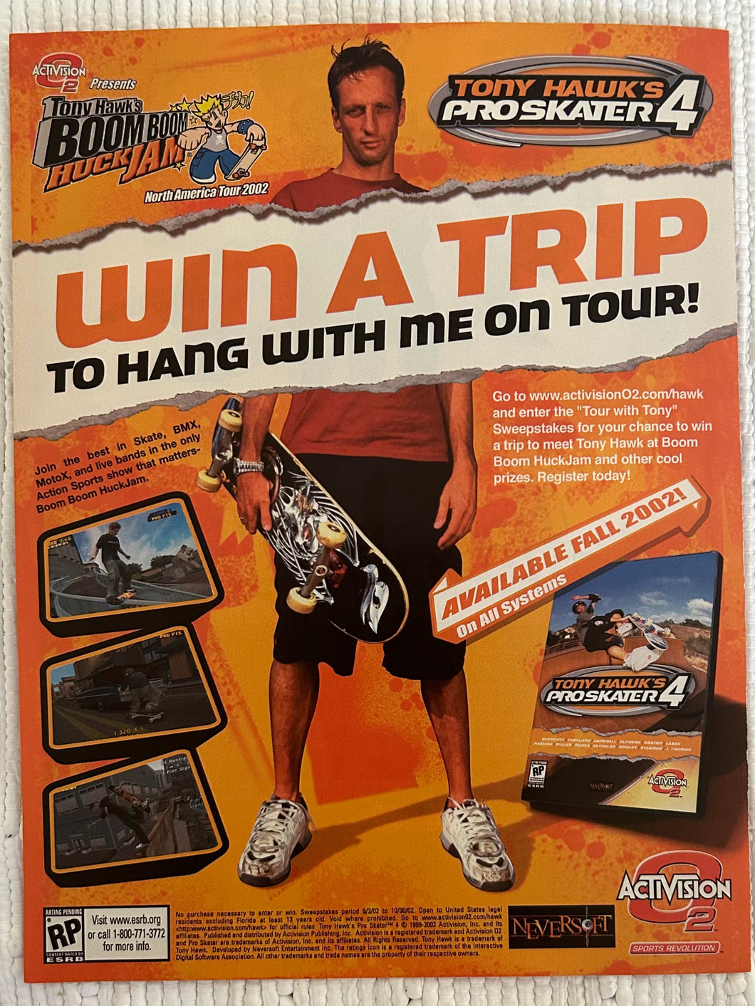 Tony Hawk's Pro Skater 4 - PS2 Xbox NGC GBA - Print Ads - A4 Poster ...