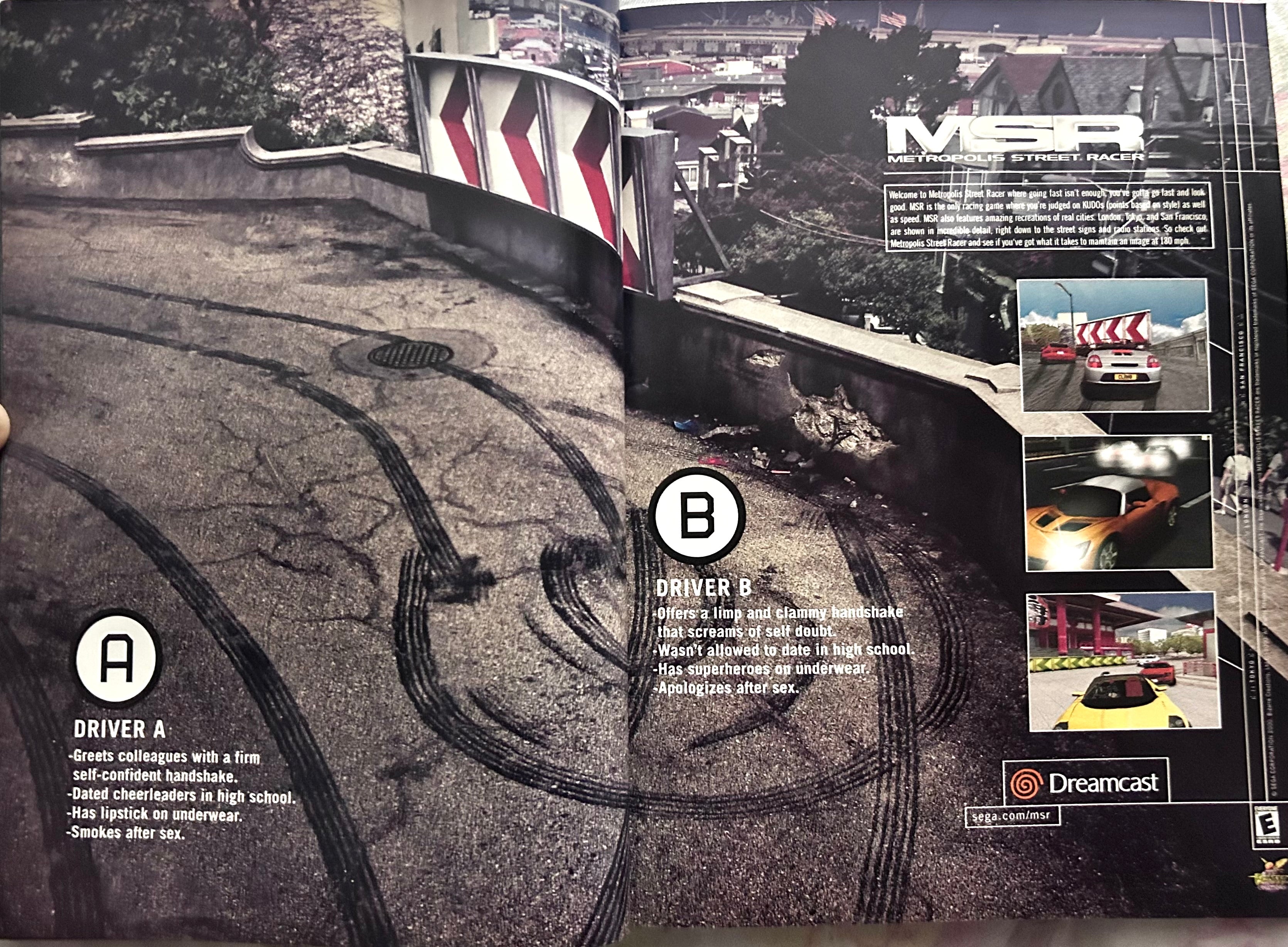 MSR: Metropolis Street Racer - Dreamcast - Original Vintage Advertisem ...