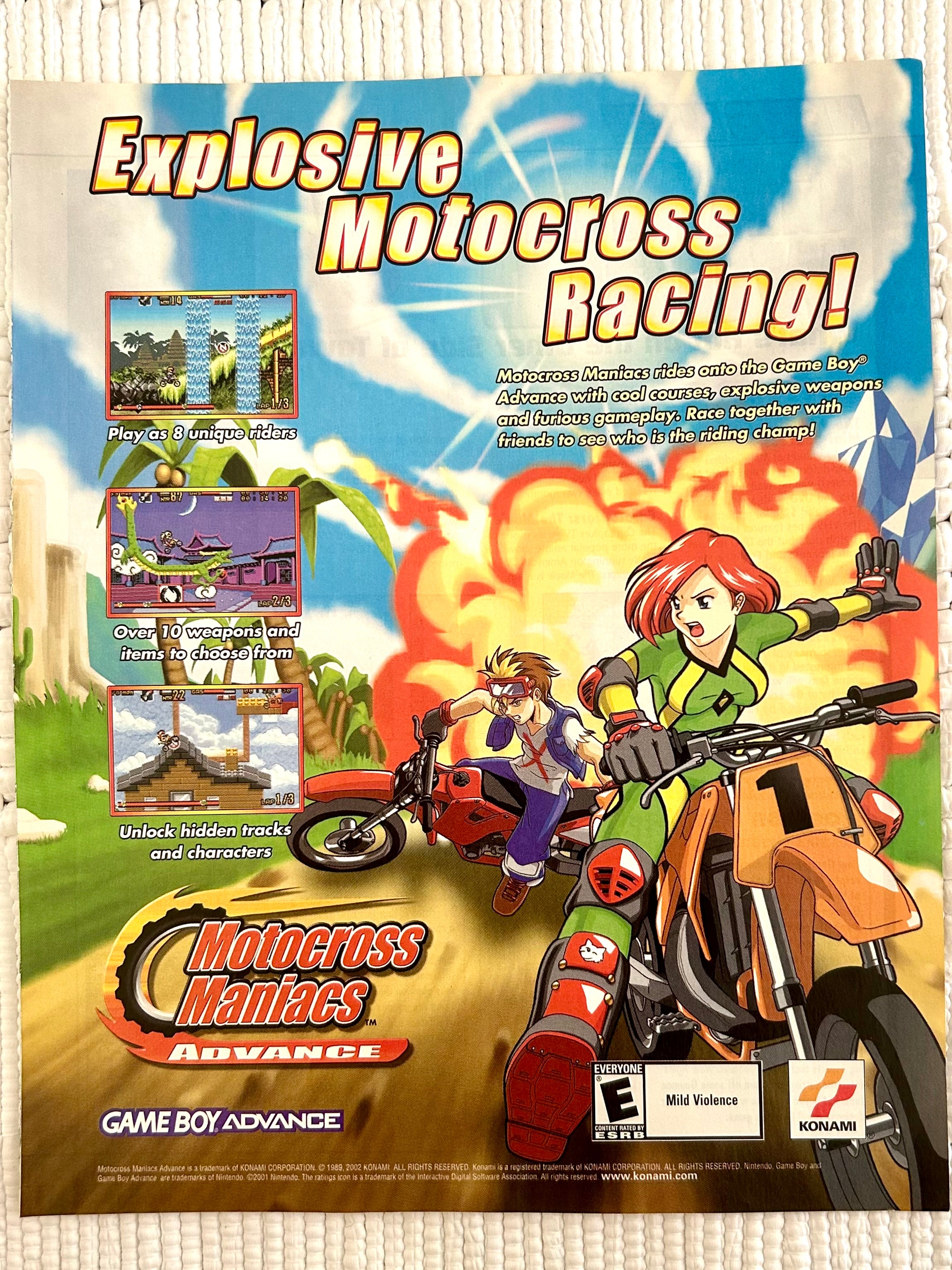 Motocross Maniacs Advance - GBA - Original Vintage Advertisement - Pri ...
