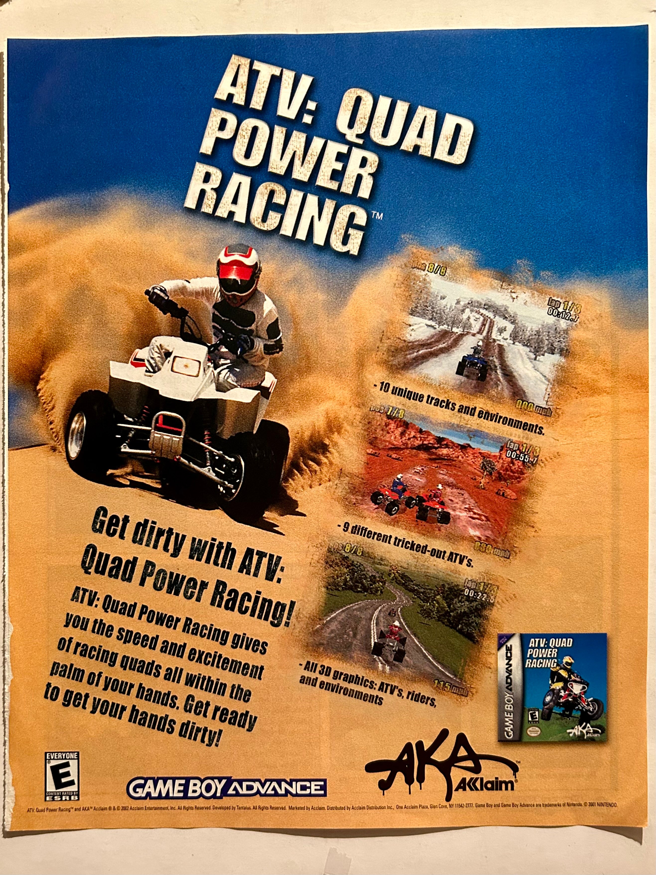 ATV: Quad Power Racing - GBA - Original Vintage Advertisement - Print ...