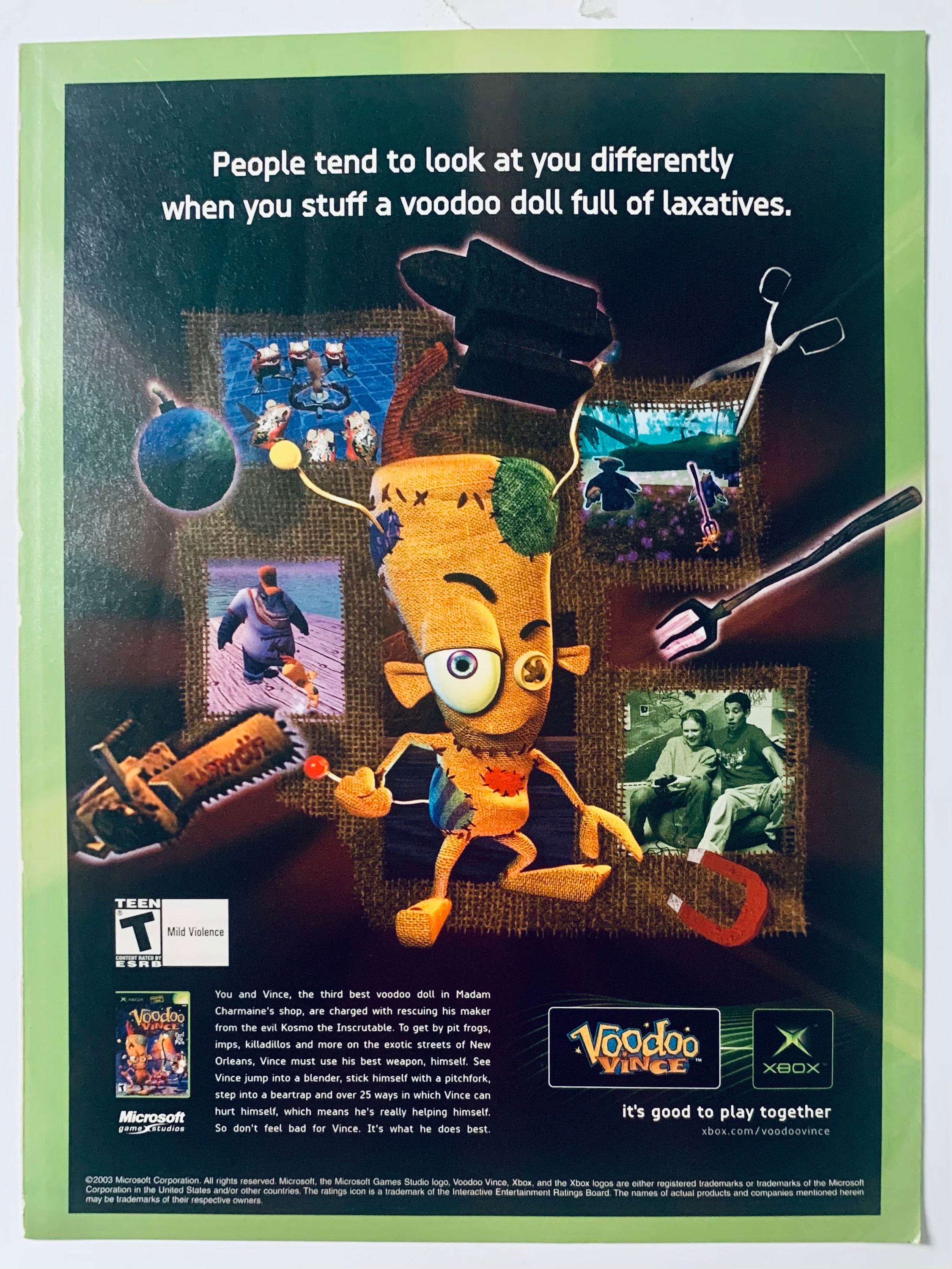 Voodoo Vince - Xbox - Original Vintage Advertisement - Print Ads - Lam ...