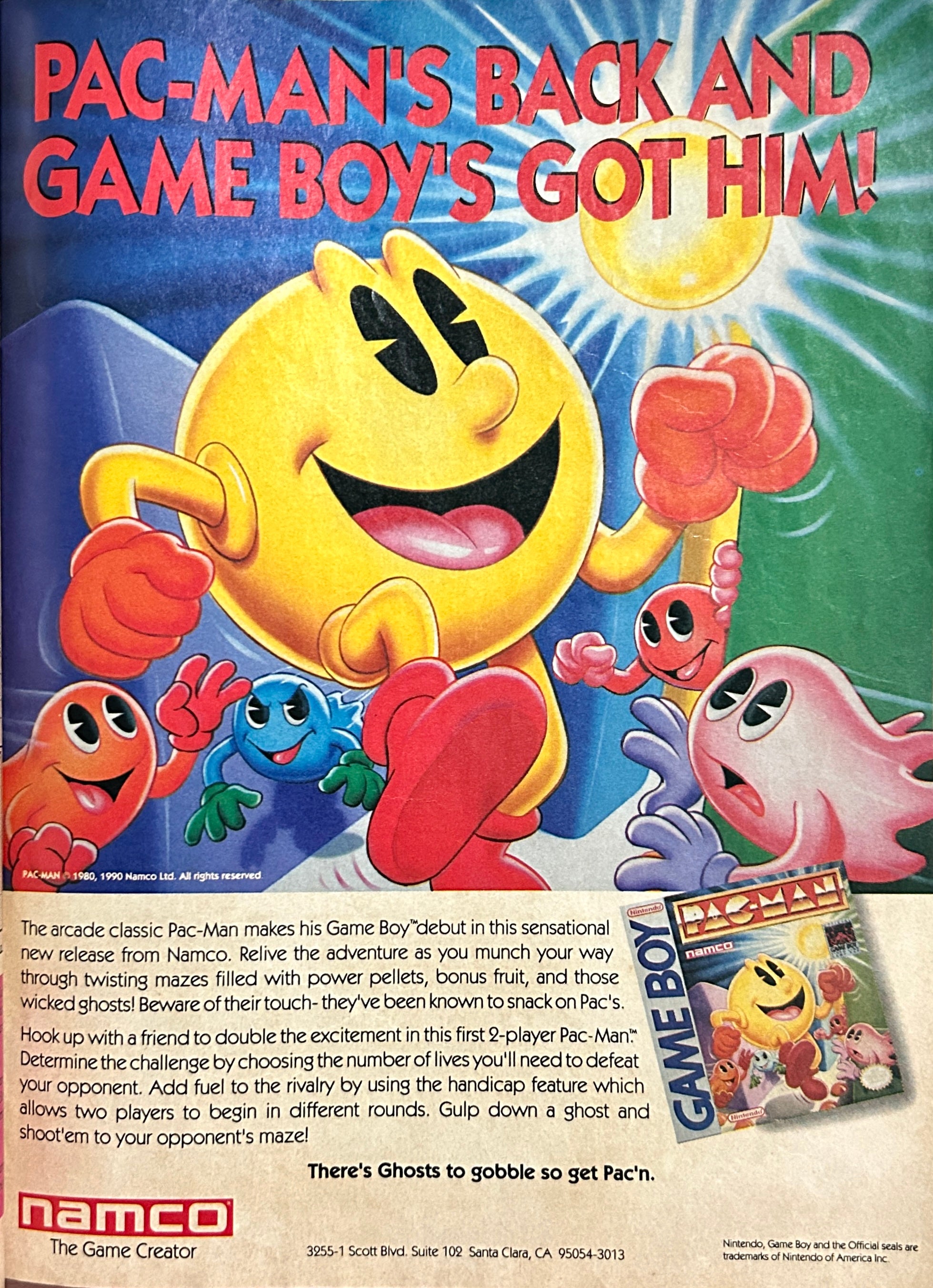 Pac-Man - GameBoy - Print Ads - Laminated Mini Poster – Cuchiwaii