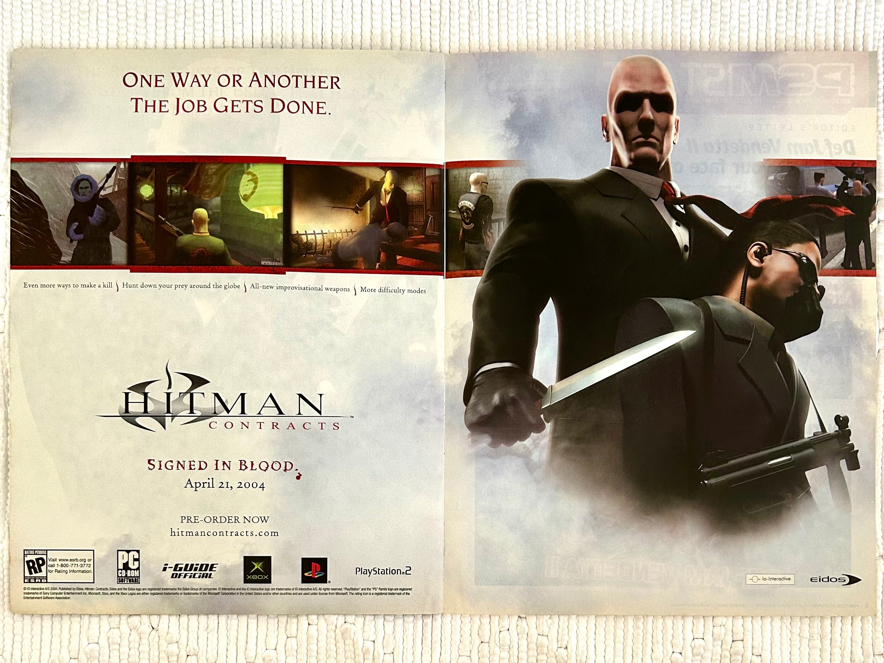 Hitman: Contracts - PS2 Xbox PC - Original Vintage Advertisement - Pri ...