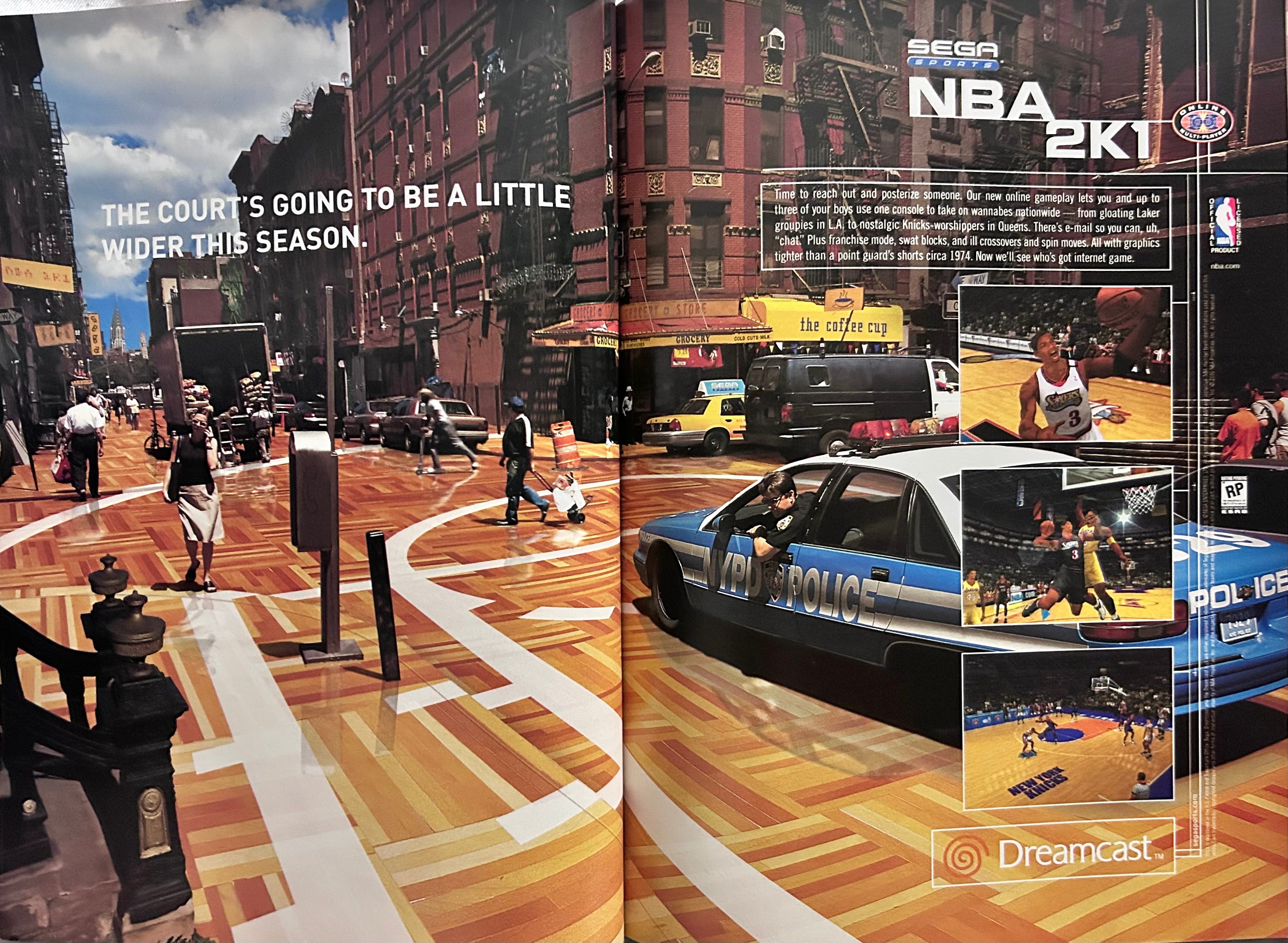 NBA 2K1 - Dreamcast - Original Vintage Advertisement - Print Ads - Lam ...