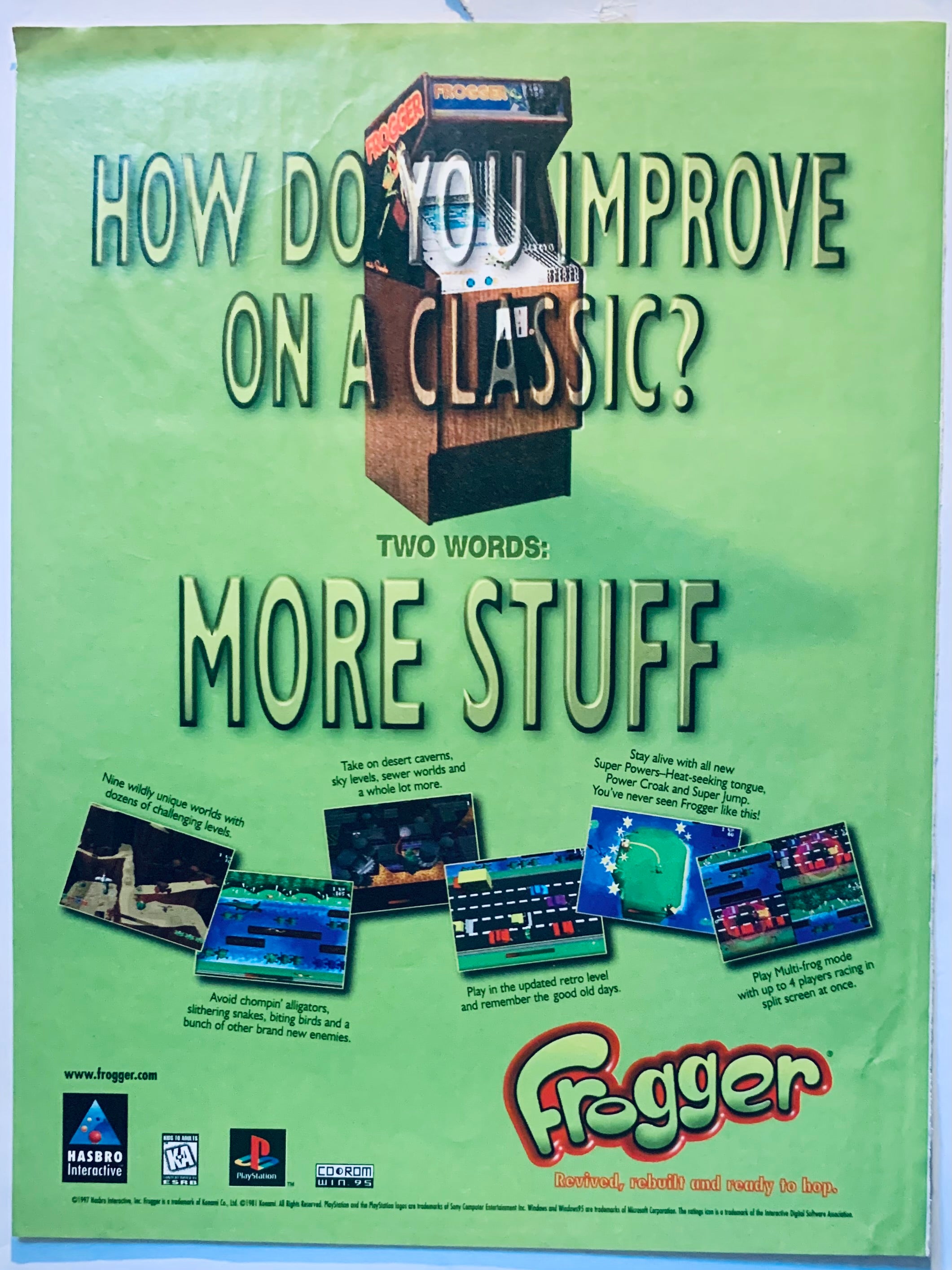 Frogger - PlayStation PC - Original Vintage Advertisement - Print Ads ...