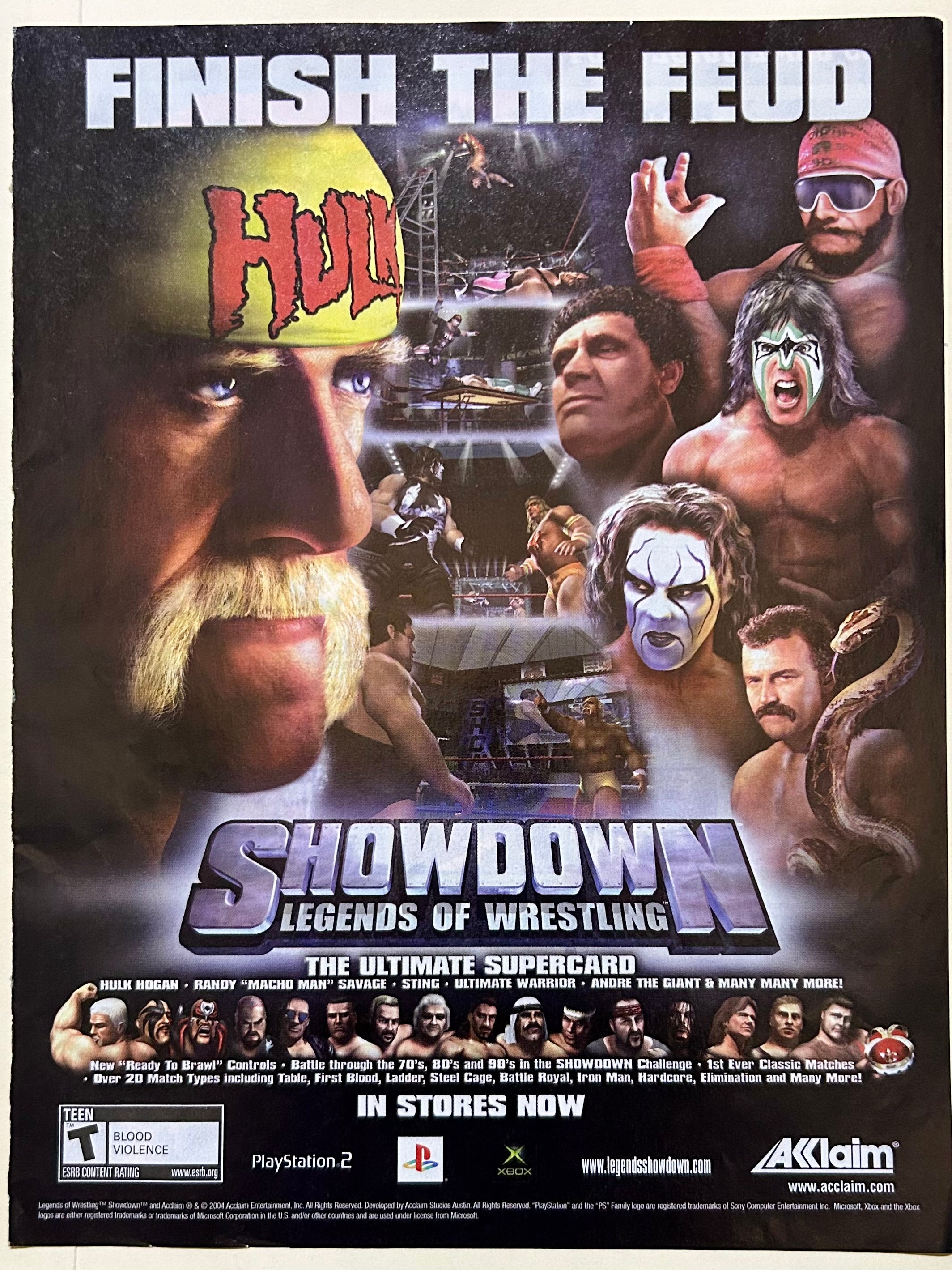 Showdown: Legends of Wrestling - PS2 Xbox - Original Vintage Advertise ...