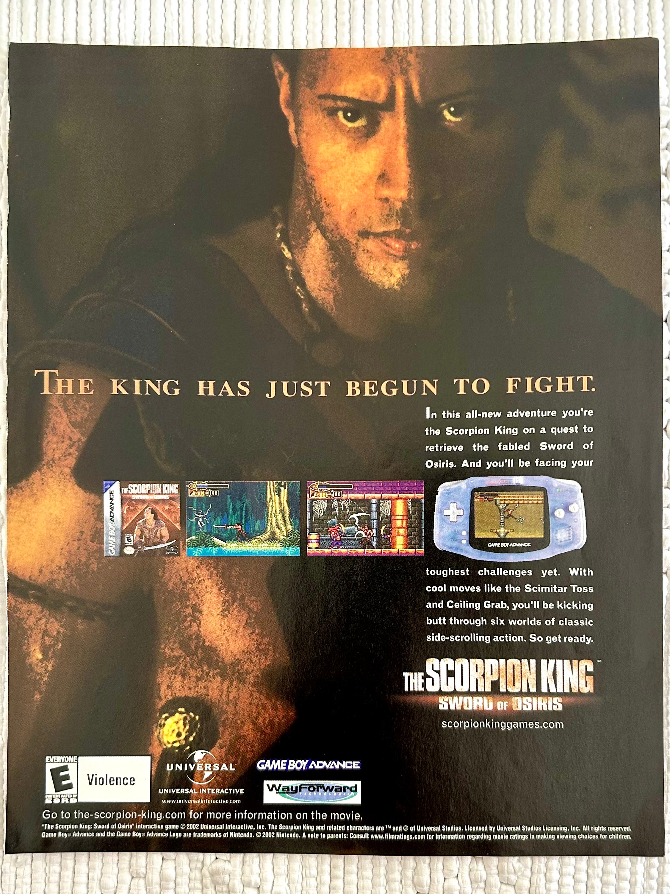 The Scorpion King: Sword of Osiris - GBA - Original Vintage Advertisem ...