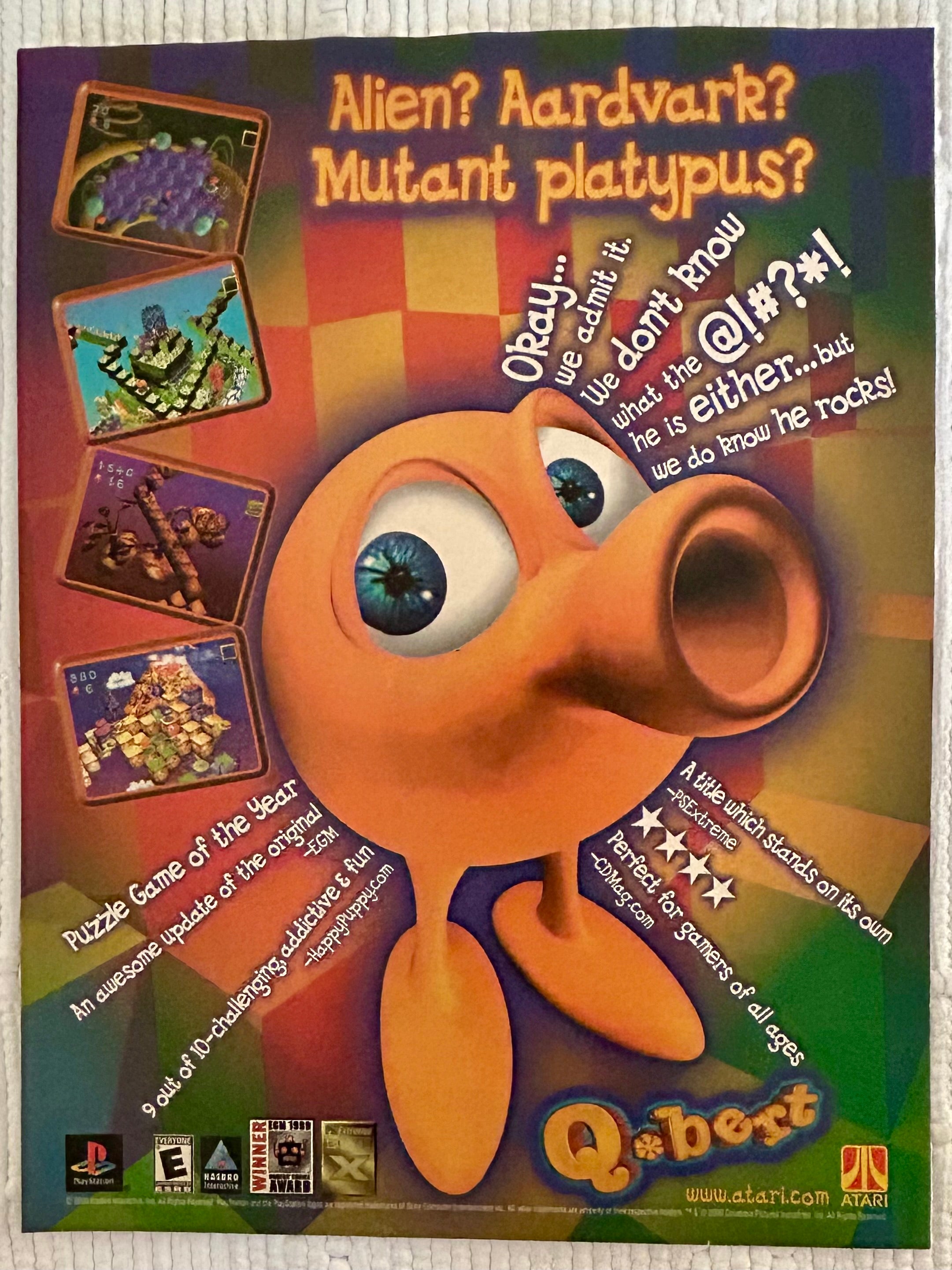 Q*bert - PlayStation - Original Vintage Advertisement - Print Ads - La ...