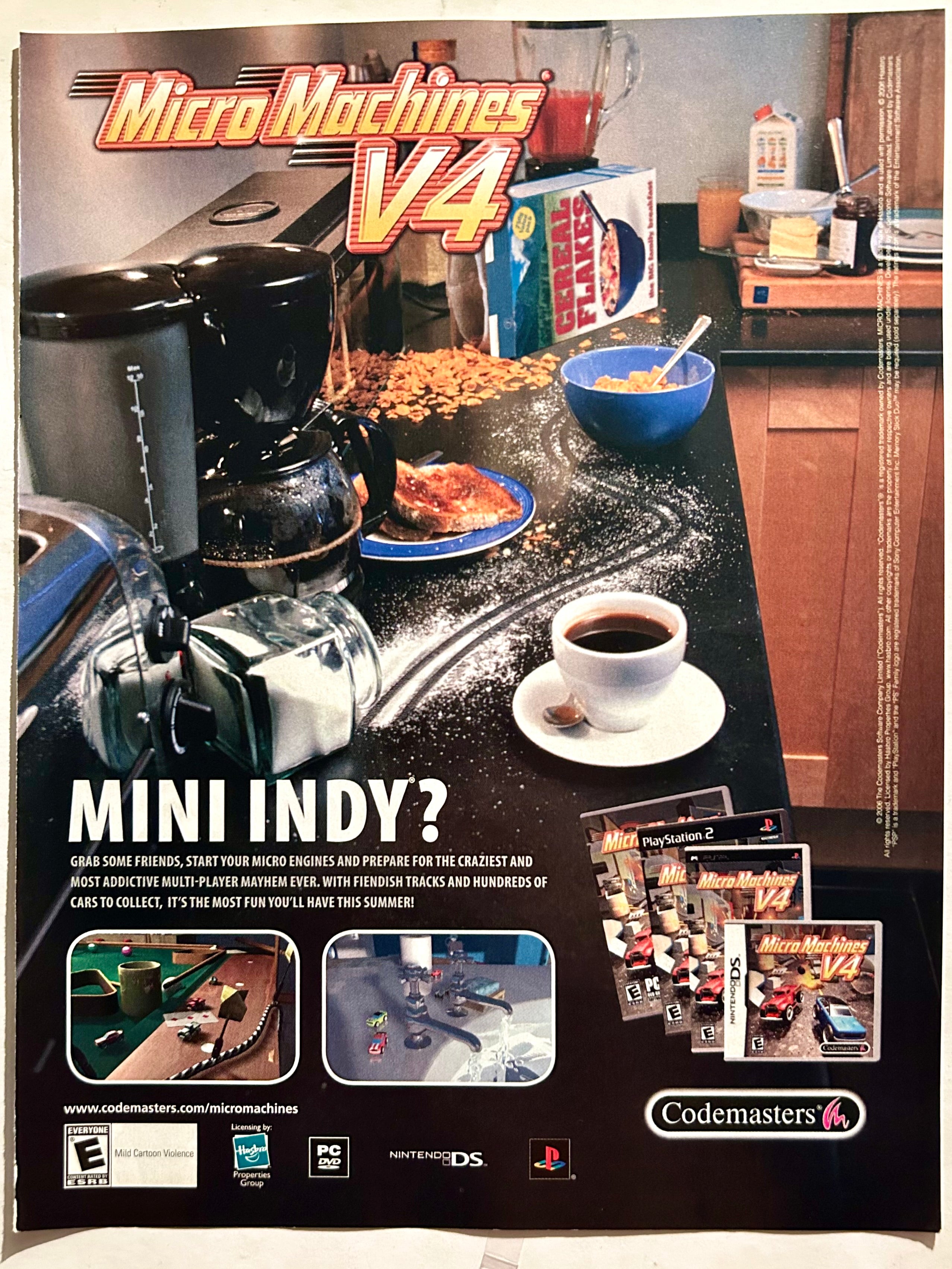 Micro Machines V4 - PS2 PSP DS PC - Original Vintage Advertisement - P ...