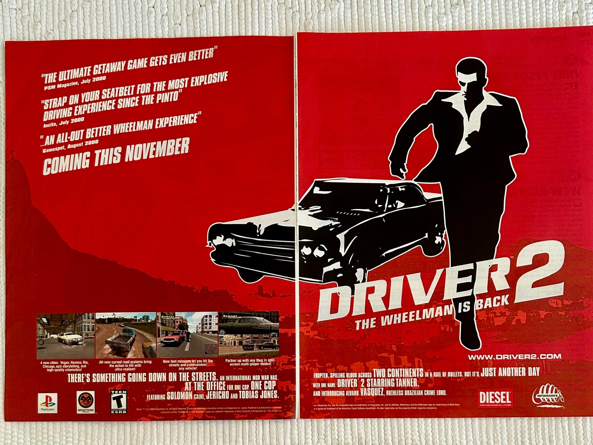 Driver 2 - PS2 - Original Vintage Advertisement - Print Ads - Laminate ...