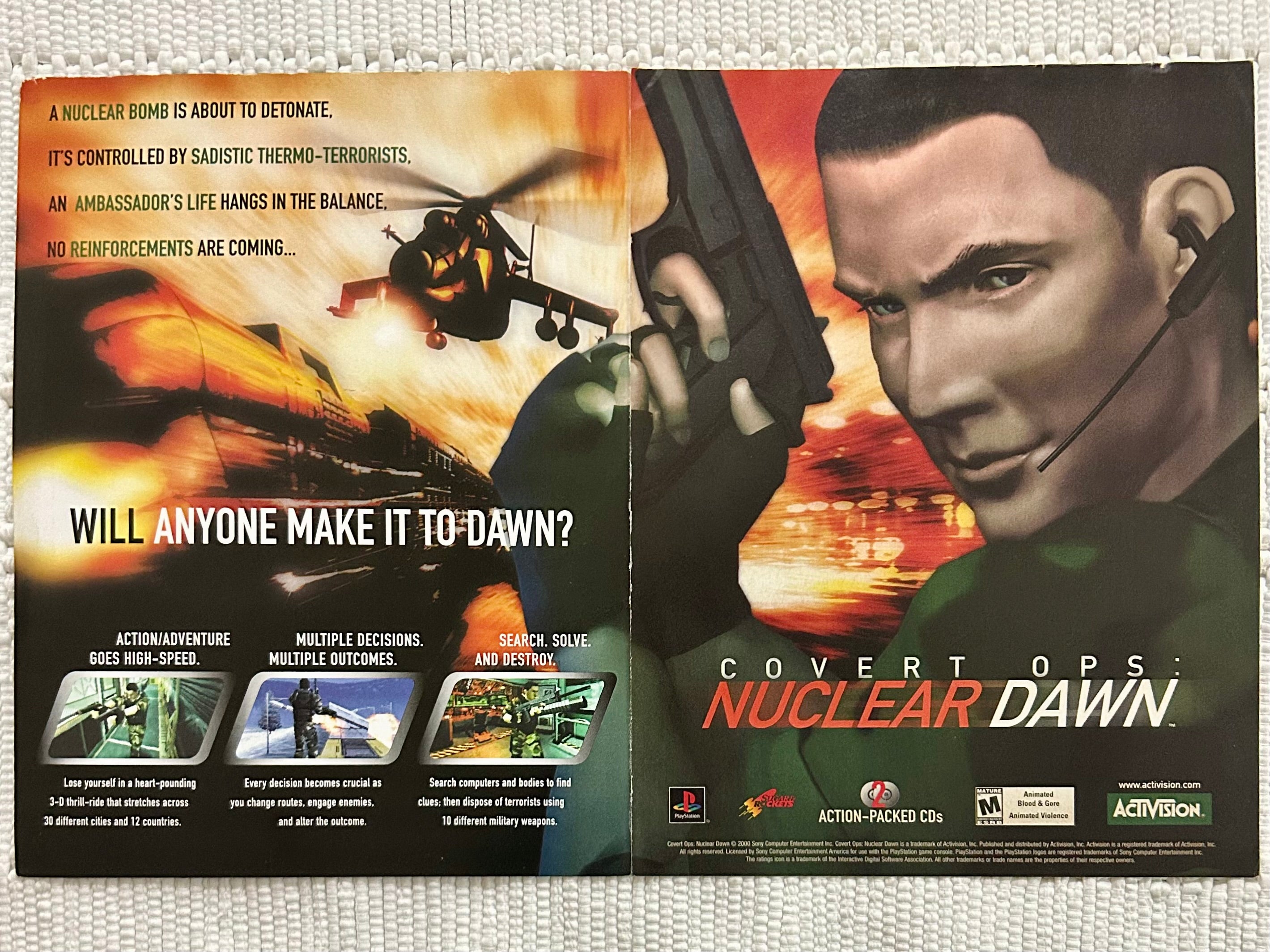 Covert Ops: Nuclear Dawn - PlayStation - Original Vintage Advertisemen – Cuchiwaii