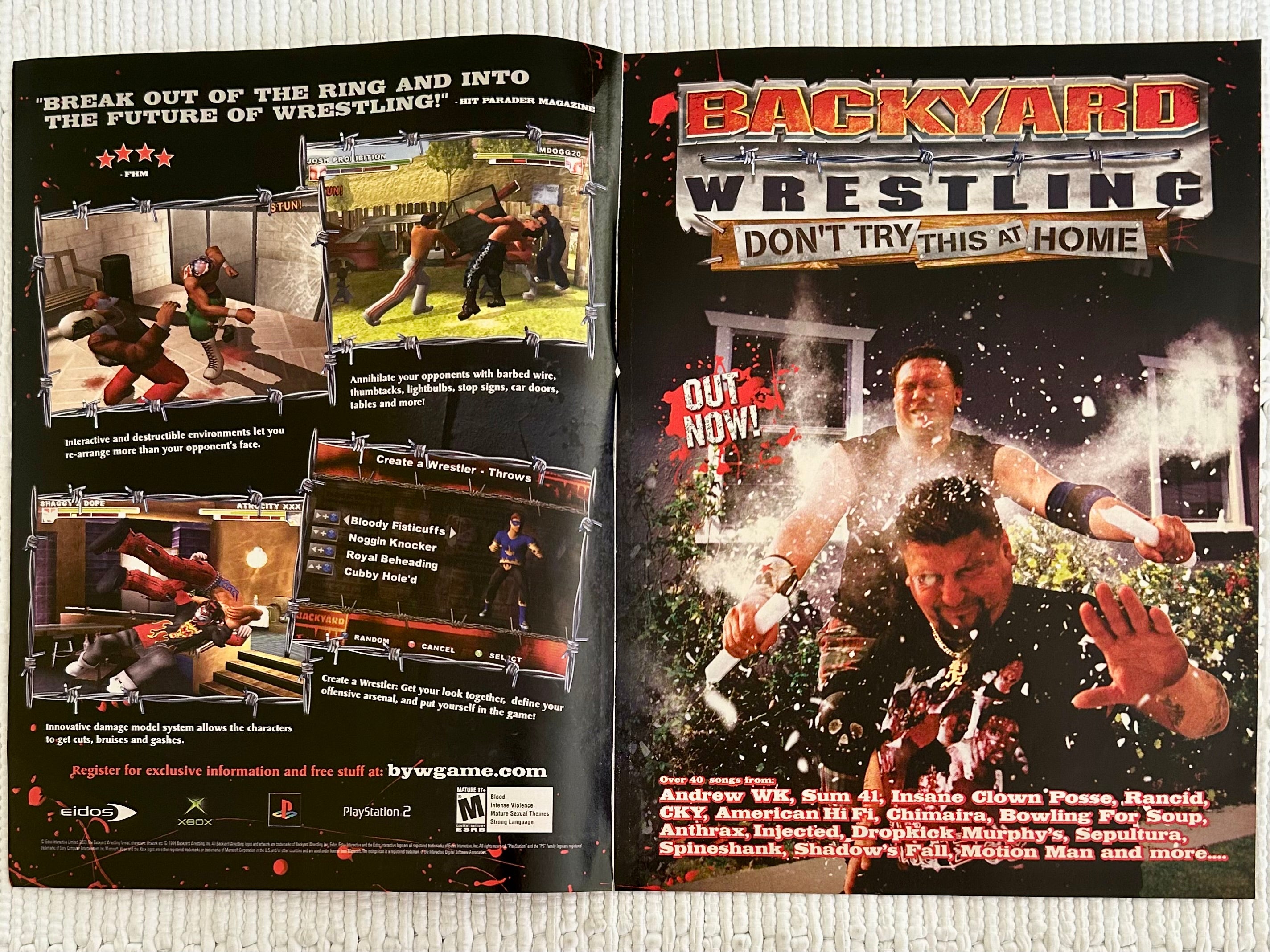 Backyard Wrestling: Don't Try This at Home - PS2 Xbox - Original Vinta ...