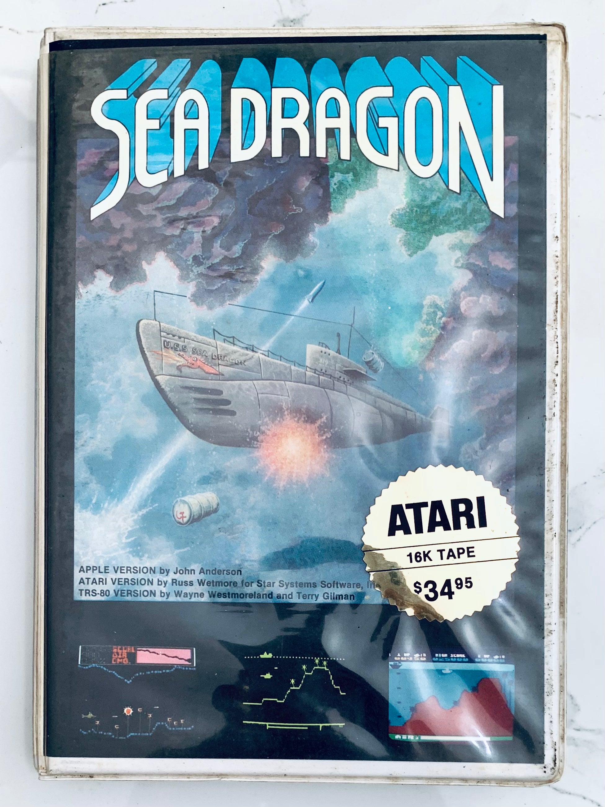 Sea Dragon - Atari 400/800/1200 XL/XE - 16K Tape - NTSC - CIB – Cuchiwaii